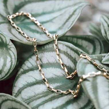 Gold Rectangle Link Chain - The Vintage Pearl